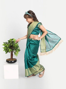 Buy babiesbee Self Design Bollywood Art Silk Green Sarees Online @ Best ...