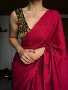 Buy Sareez House Digital Print Bollywood Chanderi Red Sarees Online ...