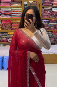Buy Sareez House Self Design Bollywood Georgette Multicolor Sarees ...