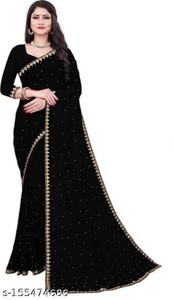 Buy Rakholiya Self Design, Embroidered Bollywood Lycra Blend Black ...