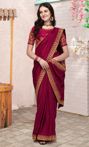 Buy SareeOpera Applique, Embellished, Embroidered, Floral Print, Solid ...