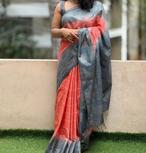 Buy Zafreen Handloom Woven, Self Design Bhagalpuri Cotton Silk ...