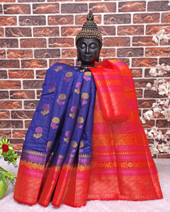 Buy fenee cretions Woven Banarasi Art Silk Blue Sarees Online @ Best ...