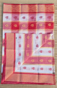Buy PRANATI ENTERPRISE Printed, Woven Tant Cotton Linen White, Red ...