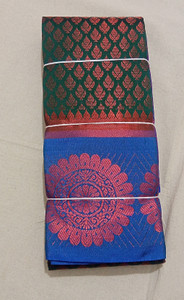 Buy Saliy Temple Border, Embellished Kanjivaram Art Silk, Silk Blend ...