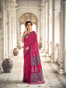 Buy KESARI Printed Daily Wear Pure Cotton Multicolor Sarees Online ...