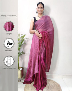 Buy Siril Solid/Plain, Ombre, Embellished Bollywood Chiffon, Georgette ...