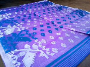 Buy Radha Krishna Textiles Self Design Jamdani Cotton Blend Multicolor ...