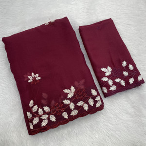 Buy KONICA FAB Embroidered Bollywood Georgette Pink Sarees Online ...