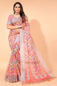 Buy siya silk studio Digital Print Daily Wear Cotton Linen Multicolor ...