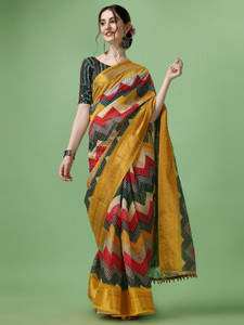 Buy SUTRAM Floral Print Daily Wear Cotton Silk Multicolor Sarees Online ...