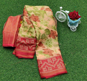 Buy saayra fancy sarees Printed Daily Wear Chiffon Red Sarees Online ...