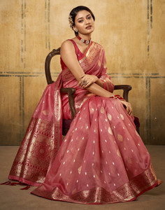 Buy Satrani Self Design, Woven, Embellished Banarasi Cotton Silk, Silk ...