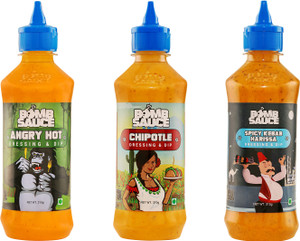bomb sauce Combo of Chipotle, Angry Hot Sauce & Spicy Kebab Harissa ...