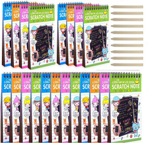 Goldleaf Rainbow Scratch Mini Drawing 8 Sheets Note Pad (Pack of 10Pcs ...