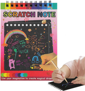 BRAND HOME Scratch Magic Space Astronaut Book 8 Page Paper Notes ...