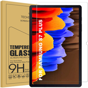 TECHSHIELD Edge To Edge Tempered Glass for Samsung Galaxy Tab S7 Plus ...