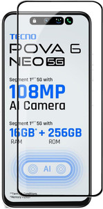 OneTech Edge To Edge Tempered Glass for Tecno Pova 6 Neo 5G 9H Hardness ...