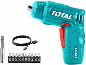 TOTAL Lithium-Ion Cordless Screwdriver Gun 1/4" | 180RPM | 4Nm Max ...