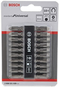 BOSCH 2608521039 BOSCH SCREW BIT SET OF 10 PH2 Screwdriver Bit Set ...