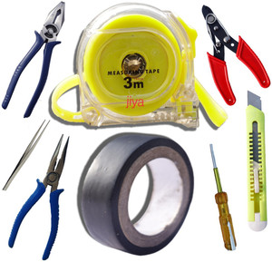 Jiya S432-TOOL KIT - TESTER I WIRE CUTTER I 2 PILER I MEASUREMENT TAPE ...
