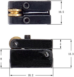 Lyla Black Fixed 6 String Headless Guitar Bridge Tailpiece Roller ...