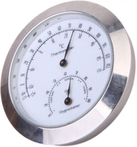 Lyla Classic Silver Round Thermometer and Hygrometer for Guitar Violin ...