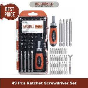 BUILDSKILL 49 Pcs ratchet screwdriver kit | bit holding magnet | hand ...