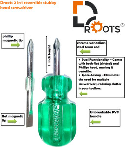 Droots 2 in 1 reversible magnetic Stubby Screwdriver Price in India ...