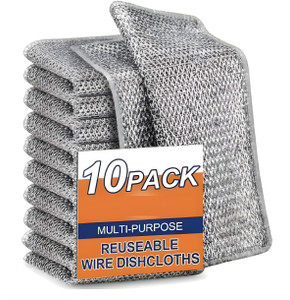 LAAMU Pack of 10 Dishwashing Scrub / Steel WIre Cloth Pads Scrub Pad ...