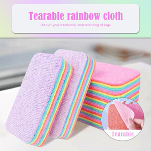 ShoppoWorld Rainbow Sponge,12-Layer Tearable Dishwashing Sponge for ...
