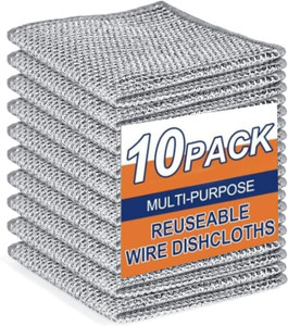 Hutsy Wire Dish Cloth Cleaning Cloth Scrubber for Utensils,Non Scratch ...