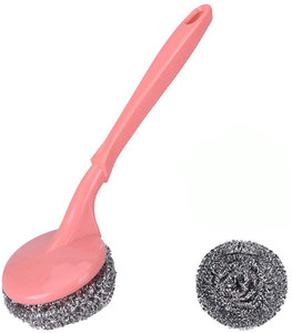WHITEIBIS Stainless Steel Sponges Scrubbers with Handle - Cleaning Ball ...