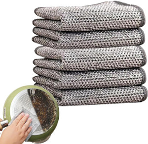 KITCHENCUBE Double-Sided Non-Scratch Dish Wash Cloth Durable Mesh Wire ...