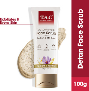 TAC - The Ayurveda Co. 7% Kumkumadi Face Scrub - Gentle Exfoliation for ...