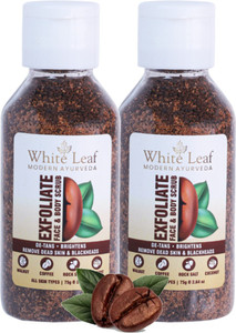 White Leaf Organic Coffee Body Scrub For Exfoliation, Tan Removal And ...