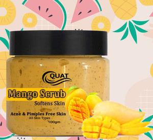 QUAT Mango Face Scrub for Glowing Skin, With Vitamin C and Walnut Scrub ...