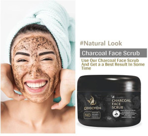 ODDEVEN Charcoal Face Scrub with Black Sand, Exfoliates skins & Removes ...