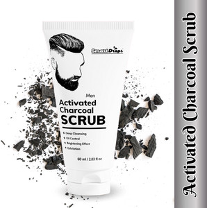 smartdrops Charcoal Face Scrub with Black Sand, Exfoliates skins ...