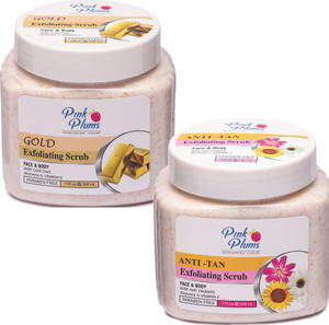 PINK PLUMS 1000ML Exfoliating Scrub, Gold, Neem tulsi For All Skin Type ...