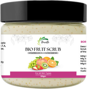 BORCELLE 100% Natural Bio-Fruit Scrub for Revitalizing Skin, Face Scrub ...