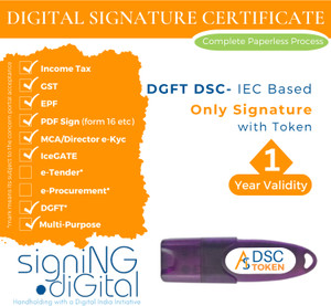 SIGNING DIGITAL DGFT - IEC Based DSC with 1 Year Validity ...