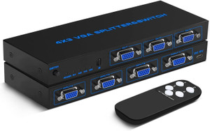 microware 4 in 3 Out VGA Switch Splitter Box with Remote for VGA/SVGA 4 ...