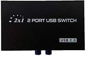 VOOCME Printer Sharing USB Switch 2 Ports USB 2.0 Selector Switch Box ...