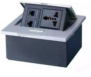 techut Small cable cubby pop up box with 1 power socket,1 Rj45 lan and ...