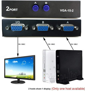 Sancy VGA 2 in 1 Out 2 Port VGA Switch Press Button Media Streaming ...