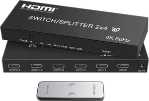 microware 2x4 HDMI Splitter Switcher 4K with SPDIF & 3.5mm Audio ...