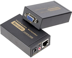 ULTRABYTES VGA Extender with Audio Signal Over RJ45 Cat5/6 UTP Network ...