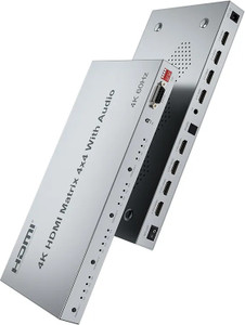 microware 4K HDMI Matrix 4x4 HDMI Matrix 4 In 4 Out matrix with EDID ...