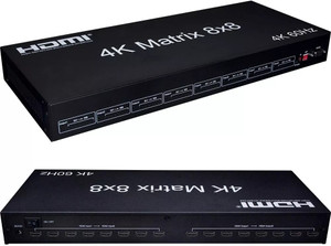 microware 4k60Hz 8x8 Ultra HD HDMI Matrix Switcher 8 In 8 Out with ...